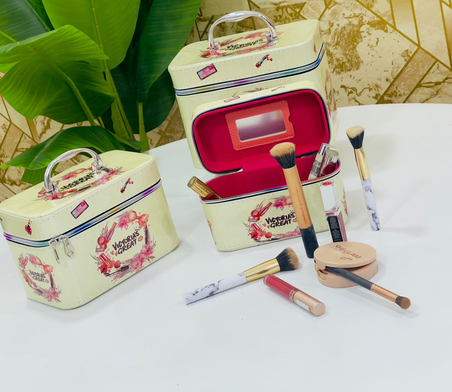 Série 3 pièces trousse de maquillage / toilette – QPR